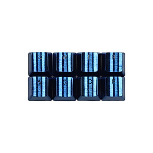 Teamwolf stainless steel MX Metal Keycap for keyboard gaming key QWERWASD R2 R3 light through back lit Black Blue Gold gradient (TW Silver QWERWASD)