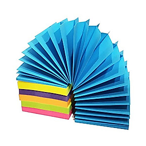 MQLH-TECH Pop Up Sticky Notes 3x3 Refills Easy Post Notes Self Stick Notes Bright Rainbow Colors Super Adhesive Pop-up Notes 6 Pads 100 Sheets/Pad Individual Package 600 Sheet Total