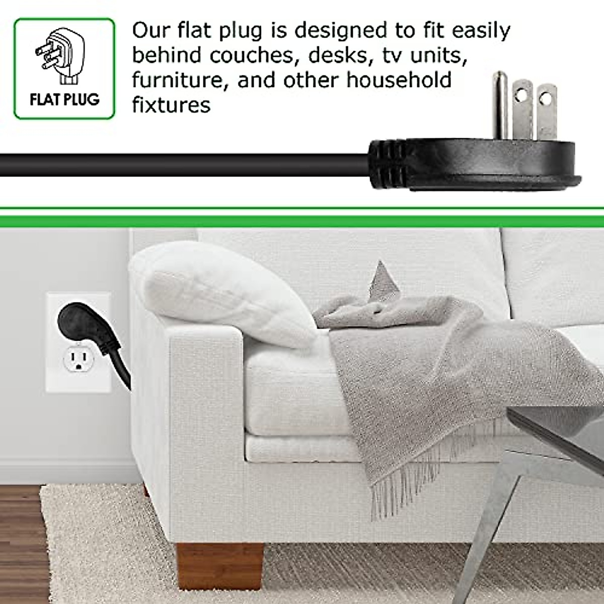 Digital Energy 25-FT 7 Outlet Metal Surge Protector Power Strip 14 AWG Extension Cord, 1350 Joules, Heavy Duty Workshop Mountable Built in Cord Management, Grey