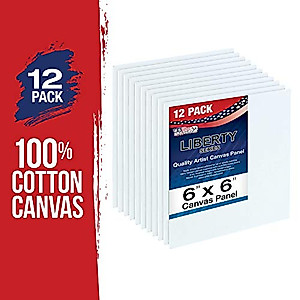 US Art Supply 6 X 6 inch Professional Artist Quality Acid Free Canvas Panel Boards 12-Pack (1 Full Case of 12 Single Canvas Panel Boards)