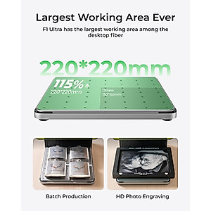 xTool F1 Ultra 20W Fiber & Diode Dual Laser Engraver, 10000mm/s Ultra Fast Laser Engraver and Cutter Machine for Jewelry, Metal, Wood, with Smart Camera, Auto Streamline, 3D Engraving Machine