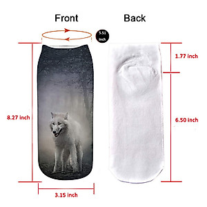 Angelteers 3D Wolf Ankle Socks Funny Animal Graphic Summer Short Socks for Boys (3D Wolf), Shoe Size: 3-7
