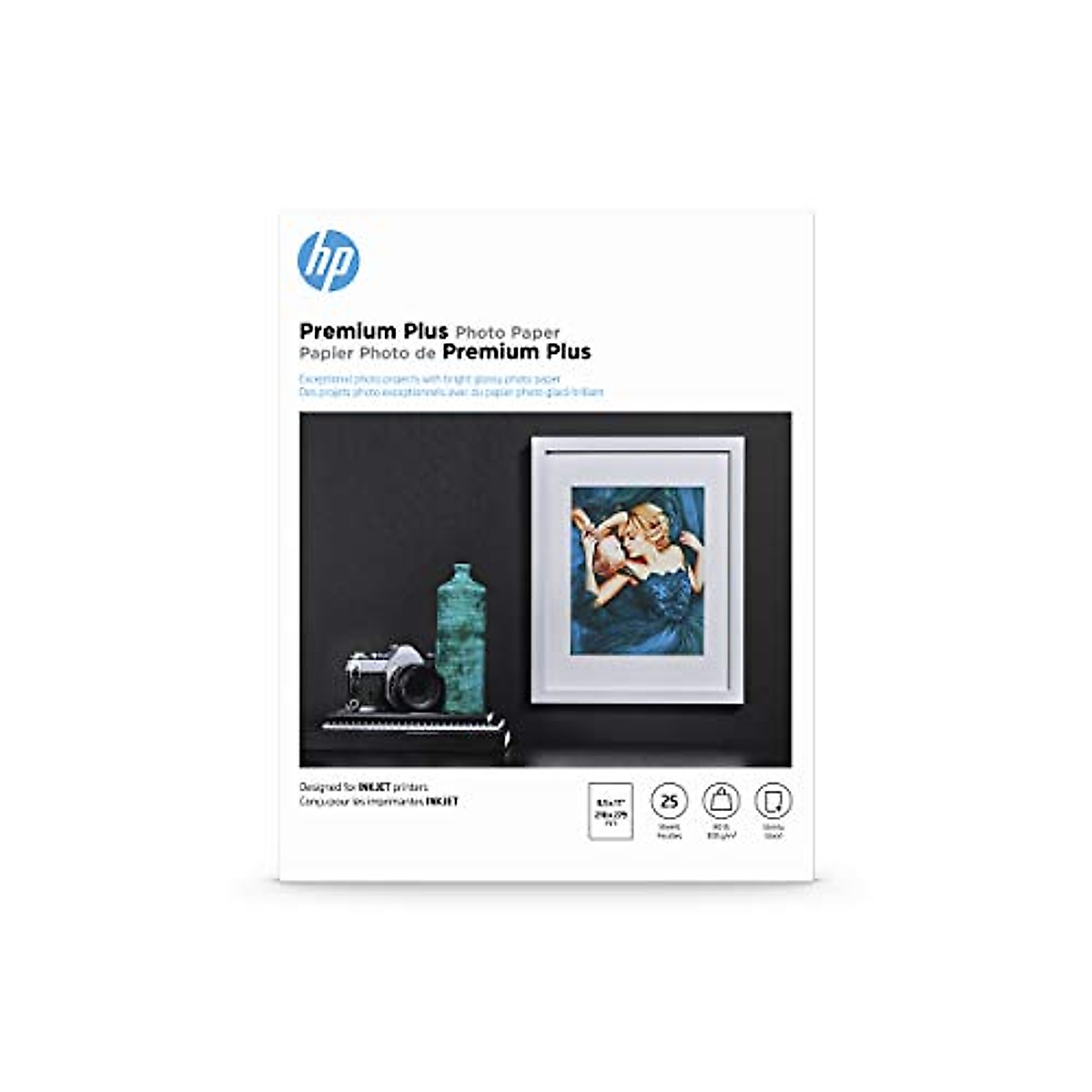 HP Premium Plus Photo Paper, Glossy, 8.5x11 in, 25 sheets (CR670A)