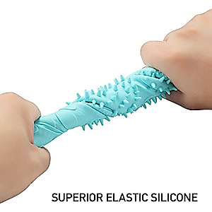 Srtood Pet Grooming Magic Gloves, Dog Cat Bathing Shampoo Brush, Silicone Hair Removal Gloves with Thick High Density Teeth for Bathing and Messaging, Double-Side Scrubbing Gloves for Shedding