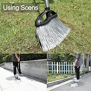 Heavy-Duty Broom Outdoor Commercial Perfect for Courtyard Garage Lobby Mall Market Floor Home Kitchen Room Office Rubbish 57Inch