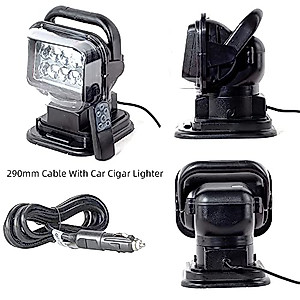 EIOUHENG 50W LED Spotlight LED Search Light 360 Degree LED Rotating Remote Control Work Light with Magnetic Base for SUV Boat Home Security Protection Emergency Lighting Farm Field Garden