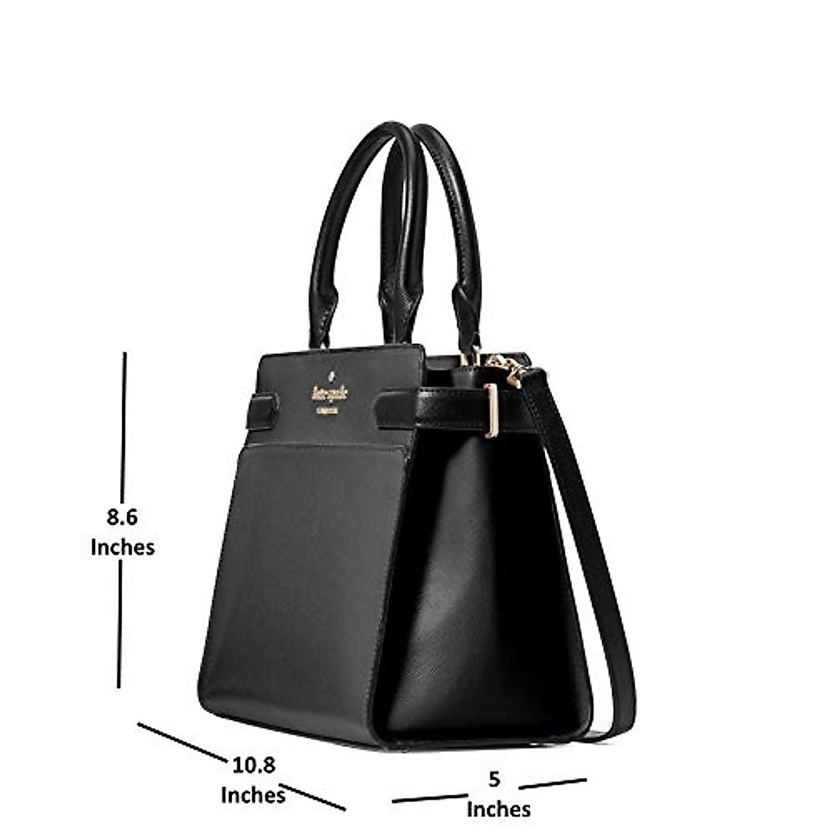 Kate Spade Staci Medium Satchel Crossgrain Leather Black