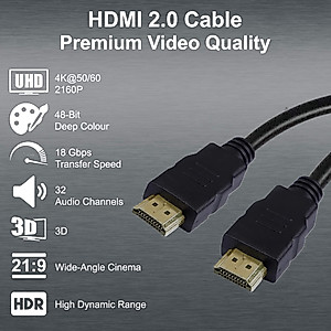 Hi-Speed 4K HDMI Cable Compatible with Your Microsoft Surface Duo 2 Certified for 2.0, 18Gbps, UHD, 2160p + More (10 Feet)