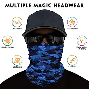 Venswell Neck Gaiter Face Mask Men Women,Seamless Bandana Rave Face Cover Scarf Mask,Balaclava,Headband, Head Wrap,Headwear