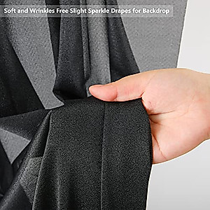 10ft×10ft Black Chiffon Backdrop Curtains for Parties 2 Panels 5×10ft Sheer Wrinkles Free Glimmer Black Drapes for Backdrop Curtain Decorating Birthday Baptism Baby Shower Wedding