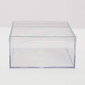 Clear Large Rigid Plastic Box 12 1/2" x 8 1/2" x 8 1/2" with Variety Boxes Inside (Round 4 1/4" Dia, 8" X 4" Rectangle, and 4" x 4" Square and Others)