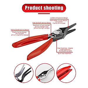GKmow 1 PC Car Oil Pipe Separation Pliers, Vacuum Hose Removal Pliers, Water Pipe Separation Disassembly Clamps, Universal Maintenance Tools for Most Cars (Red)