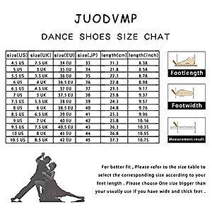 JUODVMP Character Shoes for Women Dance Shoes 1920‘s Swing Tango Shoes with Kitten Heel Model L042 Black,8.5 US