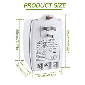 EPLZON 16.5V 40VA Plug in Thermostat and Doorbell Transformer Compatible with Nest, Ecobee, Sensi and Honeywell Thermostat and All Versions of Ring Doorbell