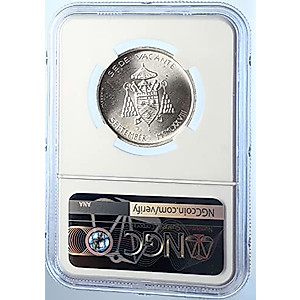 1978 1978 VATICAN City CARDINAL Arms & DOVE Genuine AR 500 Lire MS 67 NGC