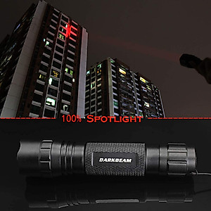 DARKBEAM Red Light Flashlight Tactical LED Rechargeable, Zoomable Portable Handheld Red-Light for Fishing Hunting Detector Astrophotography