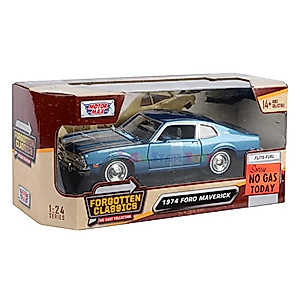 1974 for Ford Maverick 1:24 Scale Diecast Replica Model by Motormax Forgotten Classics Series 79042 (Blue)