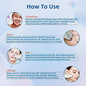GUGUG Skin Scrubber Face Spatula Skin Spatula Pore Cleaner Blackhead Remover Tools for Facial Deep Cleansing-4 Modes -White