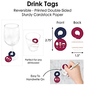 Big Dot of Happiness But First, Wine - Wine Tasting Party Paper Charger and Table Decorations - Chargerific Kit - Place Setting for 8