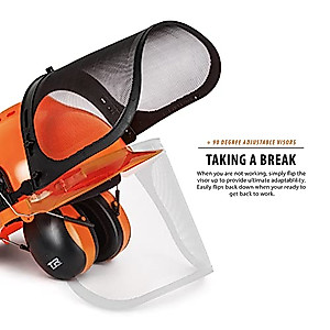 TR Industrial Forestry Safety Helmet and Hearing Protection System (Orange)