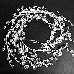 DONGKER Crystal Garland, Beads Garland Acrylic Beaded String Garlands Wire Garland Crystal Bead Strands for Wedding, Birthday Party Decorations