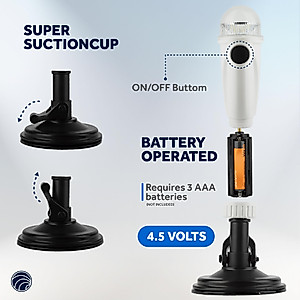 Five Oceans Kayak Lights - Stern Lights for Boats, Anchor Light, 8-inch, Battery-Powered LED Kayak Lights for Night Kayaking with Suction Cup for Small Boat, Canoe, Dinghy, Paddle Board - FO4483