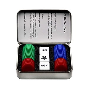Befantasway Right Left Center Dice Game Set with 3 Dices& 36 Chips - Colorful