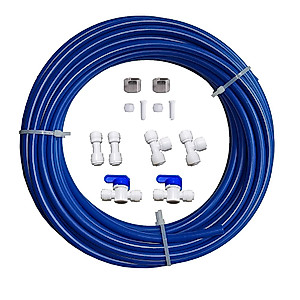 Malida RO Water Systems Ice Maker Kit 1/4" for Reverse Osmosis Systems and Water Filters (Blue Water Pipe)
