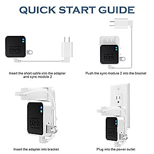 256GB USB Flash Drive for Local Video Storage with Outlet Mount for Blink Sync Module 2,Short Cable Save Space and Easy Move Mount Bracket Holder for Blink Outdoor Indoor Home Security Camera