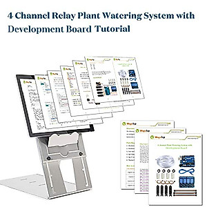 WayinTop Upgrade Automatic Irrigation DIY Kit Self Watering System for Garden Plant, Development Board + 4pcs Soil Moisture Sensor + 4 Channel Relay + 4pcs Water Pump + 5M Vinyl Tubing + Jumper Wire