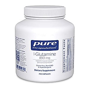 Pure Encapsulations L-Glutamine 850 mg | Supplement for Immune and Digestive Support, Gut Health and Lining Repair, Metabolism Boost, and Muscle Support* | 250 Capsules