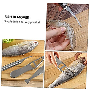 BESTonZON 1 Set fish skin grater Salmon fish trap cleaning brush seafood fish descaling tool Shrimp Cleaner Fish Scrapers fish skin Kitchenware scales fish scaler Stainless steel