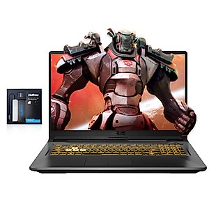 ASUS TUF 17.3" FHD 144Hz Gaming Laptop, Intel 11th Core i5-11400H, NVIDIA GeForce RTX 3050 4GB, 32GB RAM, 2TB PCIe SSD, Backlit Keyboard, WiFi 6, Windows 11, Gray, 128GB Hotface Extension Set