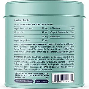 Finn Calming Aid for Dogs - Natural Calming Chews with Melatonin to Help Stress, Separation & Sleep - Vet Recommended & NASC Certified - 90 Chews