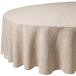 Fennco Styles Toscana Classic Natural Round Tablecloth. One Piece. (96 Inch Round)