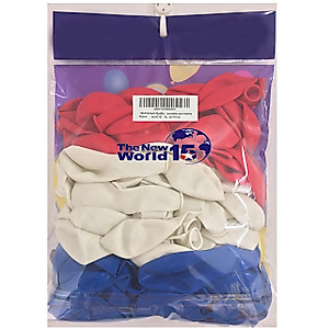 100 Premium Quality Balloons: 12 inches white and blue and red latex balloons birthday party decoration and events