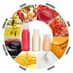 RAMFIYN Condiment Porous Squeeze Bottles, Small Salad Dressing Container, Squeeze Bottles for Sauces, Multi-nozzle Salad Squeeze bottle, BBQ Sauce, Oil Bottles- 6 pcs 6oz, 5 nozzles