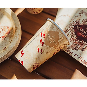 Silver Buffalo Harry Potter Mischief Managed Party Tableware, Paper Plates Cups Napkins Party Pack Set, 60 Piece,Yellow