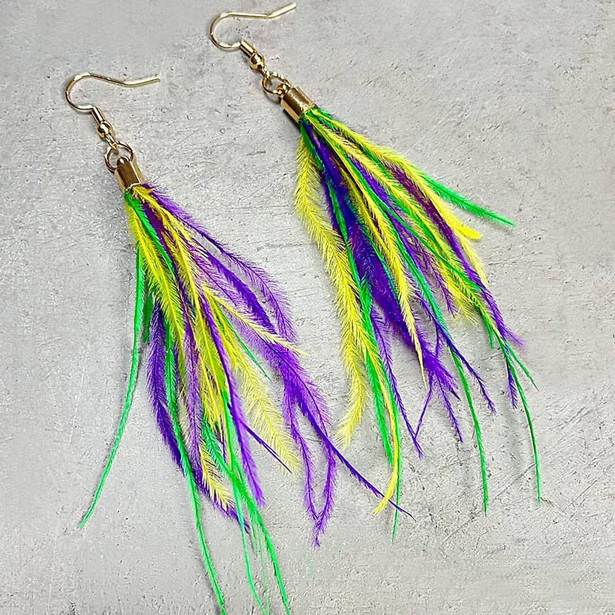 Mardi Gras Dangle Earrings for Women,Mardi Gras Accessory Carnival Parade Party Favors Gifts (D)