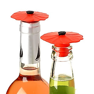 Charles Viancin Poppy Silicone Bottle Stopper, Set of 2
