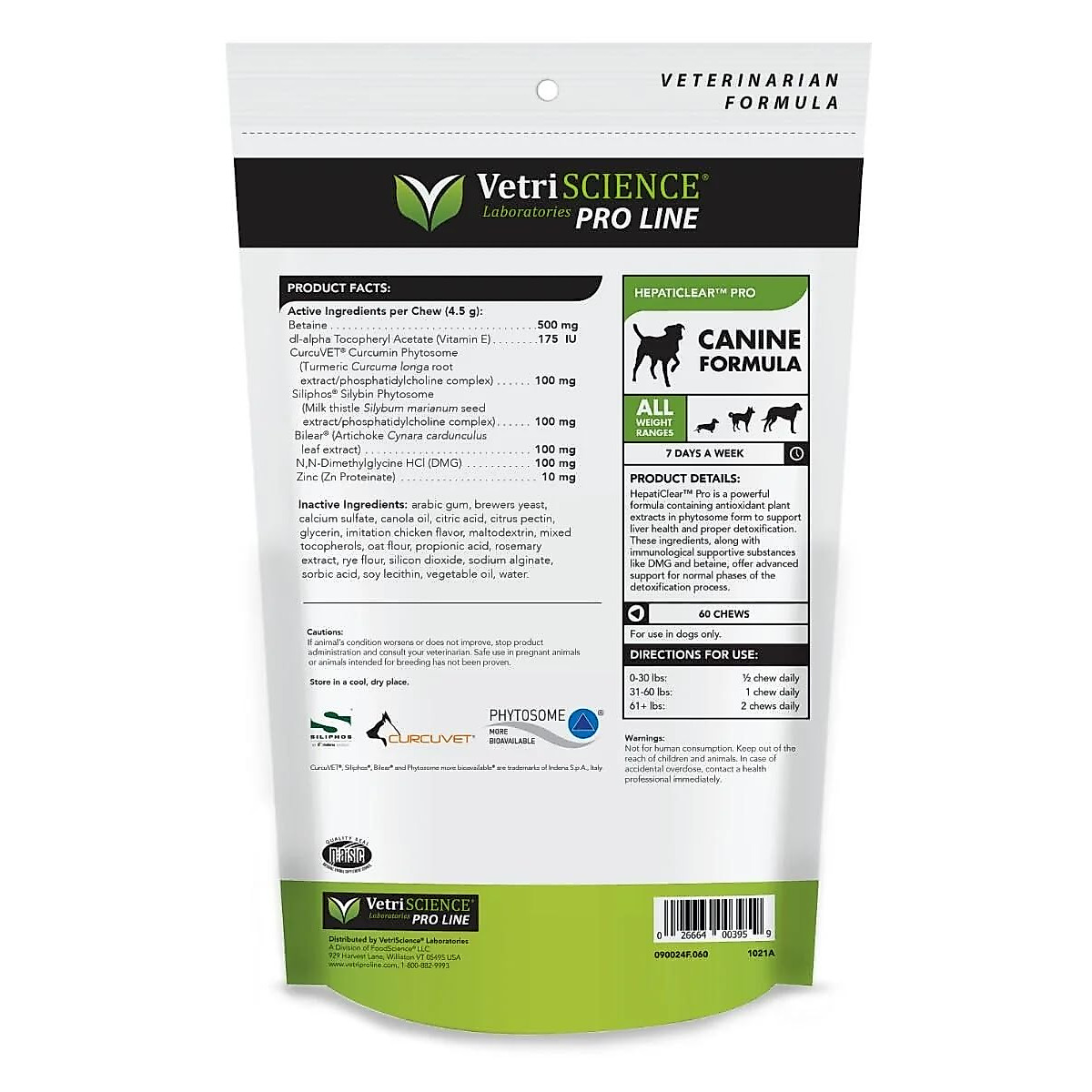 VetriScience HepatiClear Pro - Liver Health Supplement for Dogs - Supplement Supports Liver Function & Maintenance - Liver Support Formula Aids Immune System Balance - 60 Chews