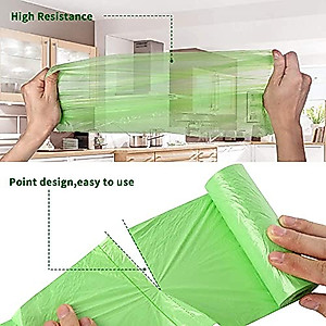 Biodegradable Trash Bags 100 Counts, 20L Small Bin Liner Recycle 4-6 Gallon Garbage Bag, Thick Degradable Rubbish Bag Compostable For Food/Household/Garden Waste in Kitchen,Office,Home,pet
