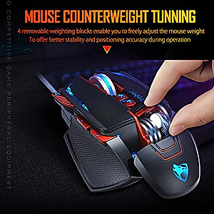 Shenligod Gaming Mouse Wired [3200 DPI] [Programmable] [Breathing Light] Ergonomic Game USB Computer Mice RGB Gamer Desktop Laptop PC Gaming Mouse,8 Buttons forWindows PC Gamers