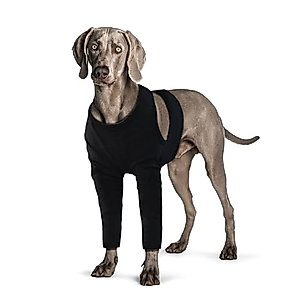 Yoolhamy Dog Leg Recovery Sleeve, Dog Front Leg Elbow Protector, Dog Recovery Suit After Surgical Wound Protector to Prevent Licking Bite Cone Collars Alternative (Black, 3XL)