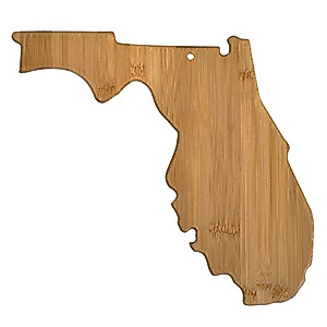 Totally Bamboo Florida State Shaped Serving & Cutting Board, Natural Bamboo