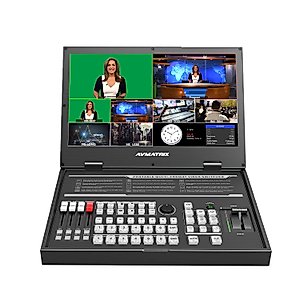 AVMATRIX PVS0615U 15.6 Portable 6-Channel SDI/HDMI Multi-Format Streaming Switcher Real Time Live Streaming Multi Camera Production (PVS0615U)