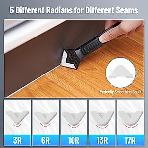 SEESII Silicone Caulking Tool 3-in-1, 13PCS Grout & Caulk Remover Tool, Caulking Tool Kit W/Rich Accessories, Caulking Finishing Tools for Bathroom,Kitchen,Floor,Window,Sink Joint Repairing