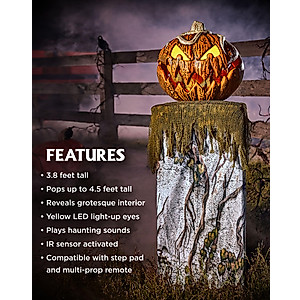 Spirit Halloween 3.8 Ft Gourdo Animatronic | Decorations | Animated | Halloween Decor | Plays Sounds