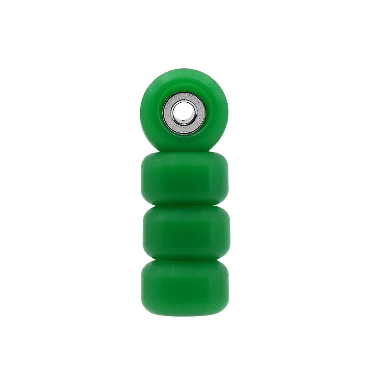 Teak Tuning Eco 85D CNC Poly Fingerboard Wheels - Street Shape, 7.5mm Dia., 5mm Wide - Green Colorway