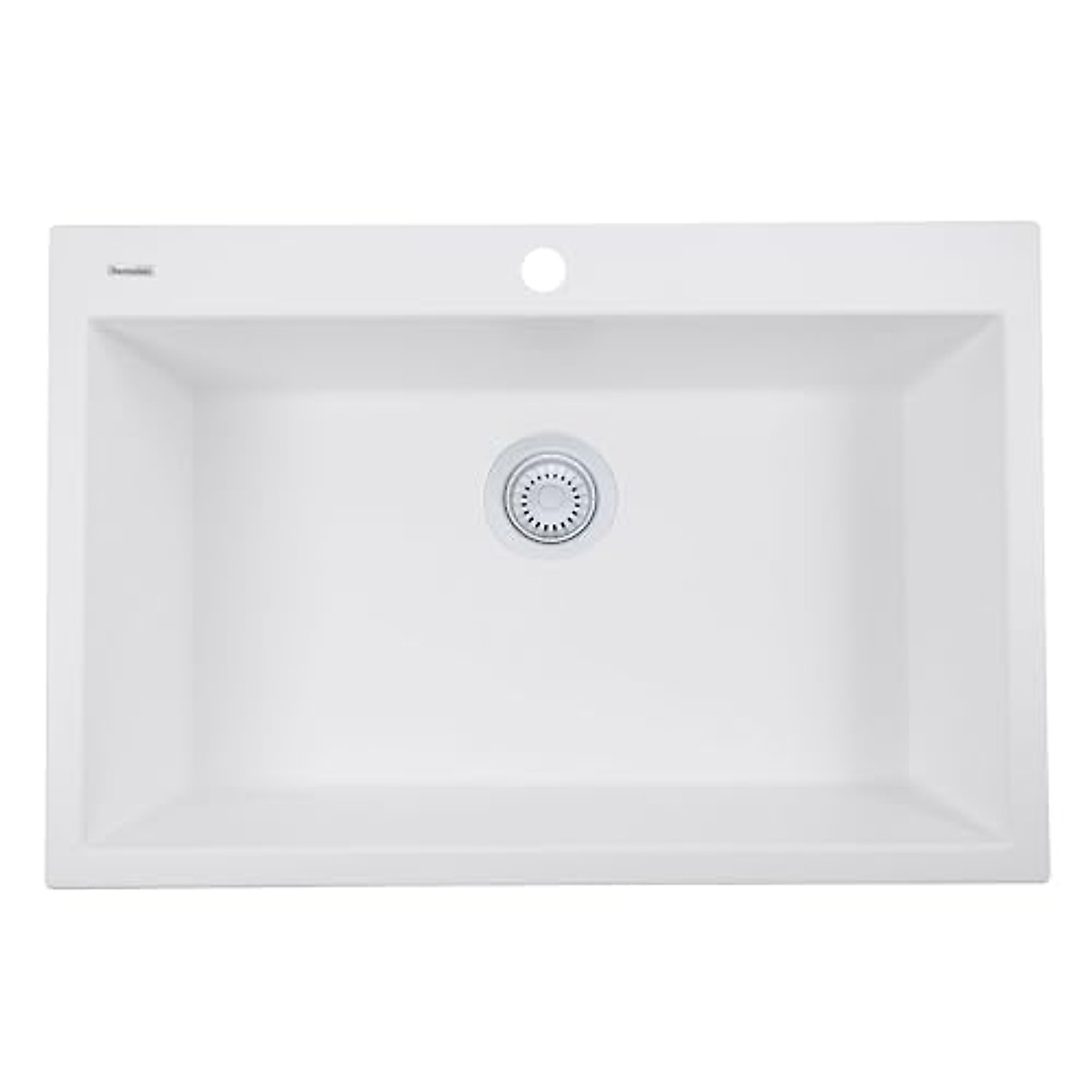 Nantucket 3.5KD-GCW Basket Strainer Kitchen Drain For Granite Composite Sinks - White